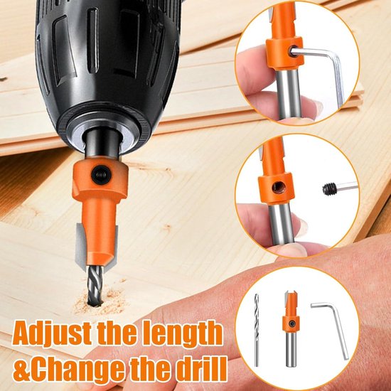 Verzinkboor Set Hss Tapse Boor Verstelbare Verzonken Boor 8 mm Schacht ...