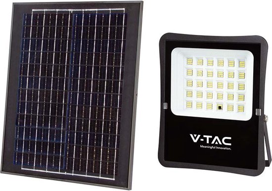 V-TAC VT-55300 Solar Schijnwerper - IP65 Waterdicht - Zwarte Behuizing - 2400 Lumen -... | bol