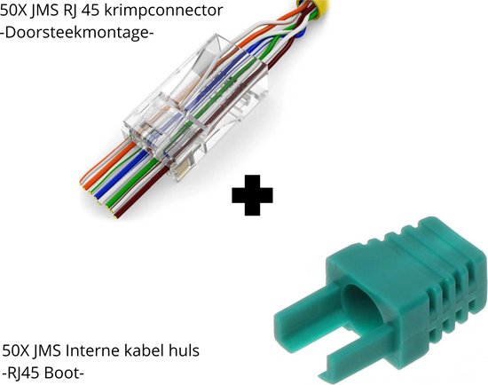 50x JMS RJ45 EZ Type Krimp Connector Met Doorsteekmontage Voor CAT5 ...