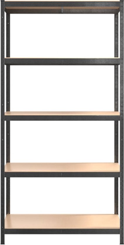 vidaXL Opbergrekken 5-laags robuust 3 st staal en bewerkt hout grijs ...
