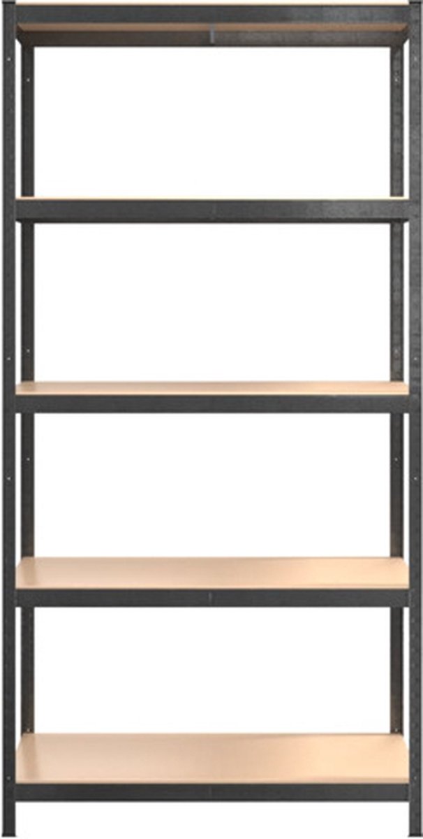 vidaXL Opbergrekken 5-laags robuust 3 st staal en bewerkt hout grijs ...