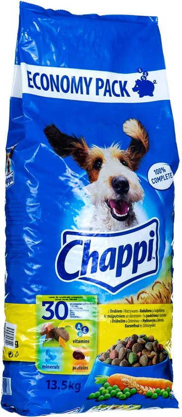 Voer Chappi Volwassen Kip Kalfsvlees Plantaardig Vogels 13,5 kg | bol