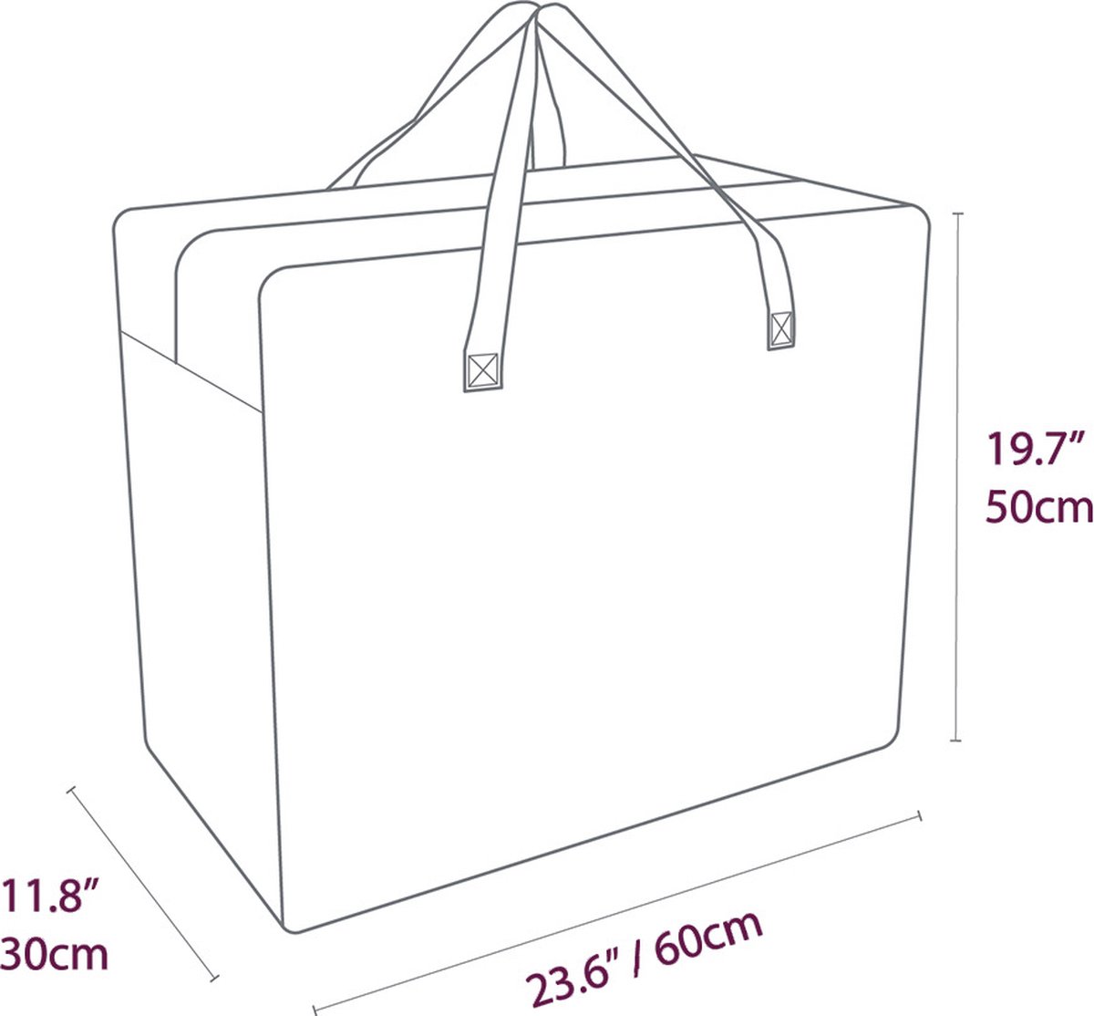 Bigso Box of Sweden Grote stoffen opbergtas met rits beige - Beige ...