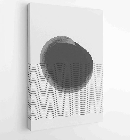 Zwart-wit organische vorm Art brush design voor muur ingelijste prints, canvas prints,... | bol