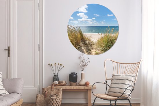 Behangcirkel - Zelfklevend behang - Zee - Natuur - Strand - Helmgras ...