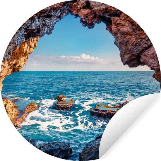 WallCircle - Behangcirkel - Zelfklevend behang - Zee - Grot - Kust ...