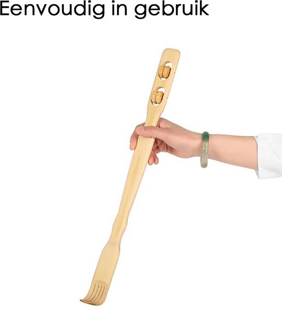 Ruggenkrabber - Houten rugkrabber - 47 cm lang met massagewieltjes ...
