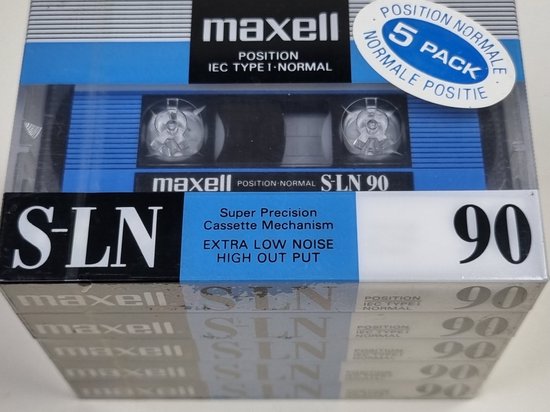 5 Pak Maxell S-LN 90 Cassettebandjes Extra Low Noise High Output | bol