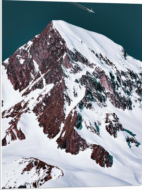 WallClassics - PVC Schuimplaat- Vliegtuig boven Landschap met ...