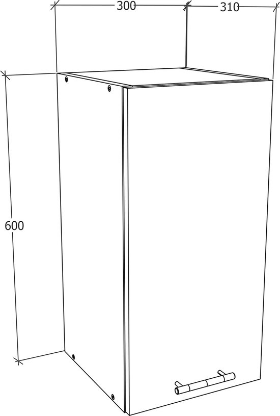 VCM Keukenkast Breedte 30 cm Houten deur Wandkast Keukenmeubelen Esilo ...