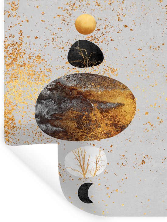 Muurstickers - Sticker Folie - Abstract - Ruimte - Goud - 120x160 cm - Plakfolie -... | bol