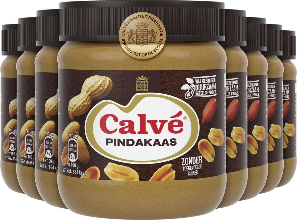 Calvé Regular Pindakaas - 12 x 350 g - Voordeelverpakking | bol.com