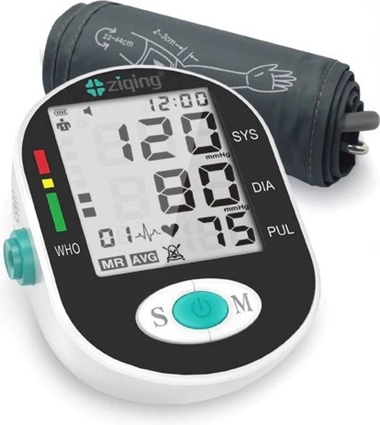 SONTRIX Bloeddrukmeter - Met Scherm - Bloeddrukmeter Bovenarm - Wit | bol