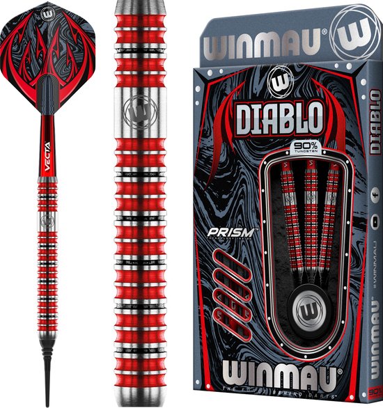 WINMAU - Diablo (Parallel) Dartpijlen Professioneel - 18 gram vat/20 ...