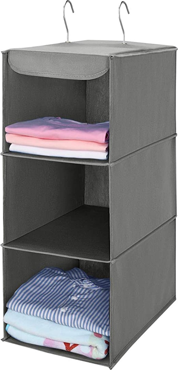 Hangende opberger, 3 niveaus Kledingkast Organizer Kastorganizer met 2 ...