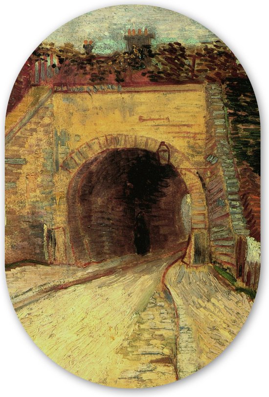 Muurovaal - Kunststof Wanddecoratie - Ovalen Schilderij - Rijbaan met ...
