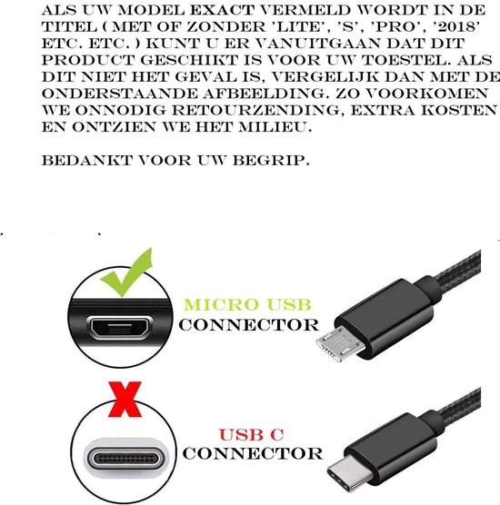 0,7m Micro USB kabel Spiraal laadkabel. Oplaadkabel snoer past op o.a ...