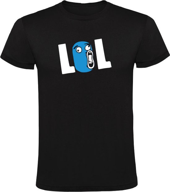 Lol T-shirt Heren | gek | mond | lol | grappig | scheel | gezicht ...