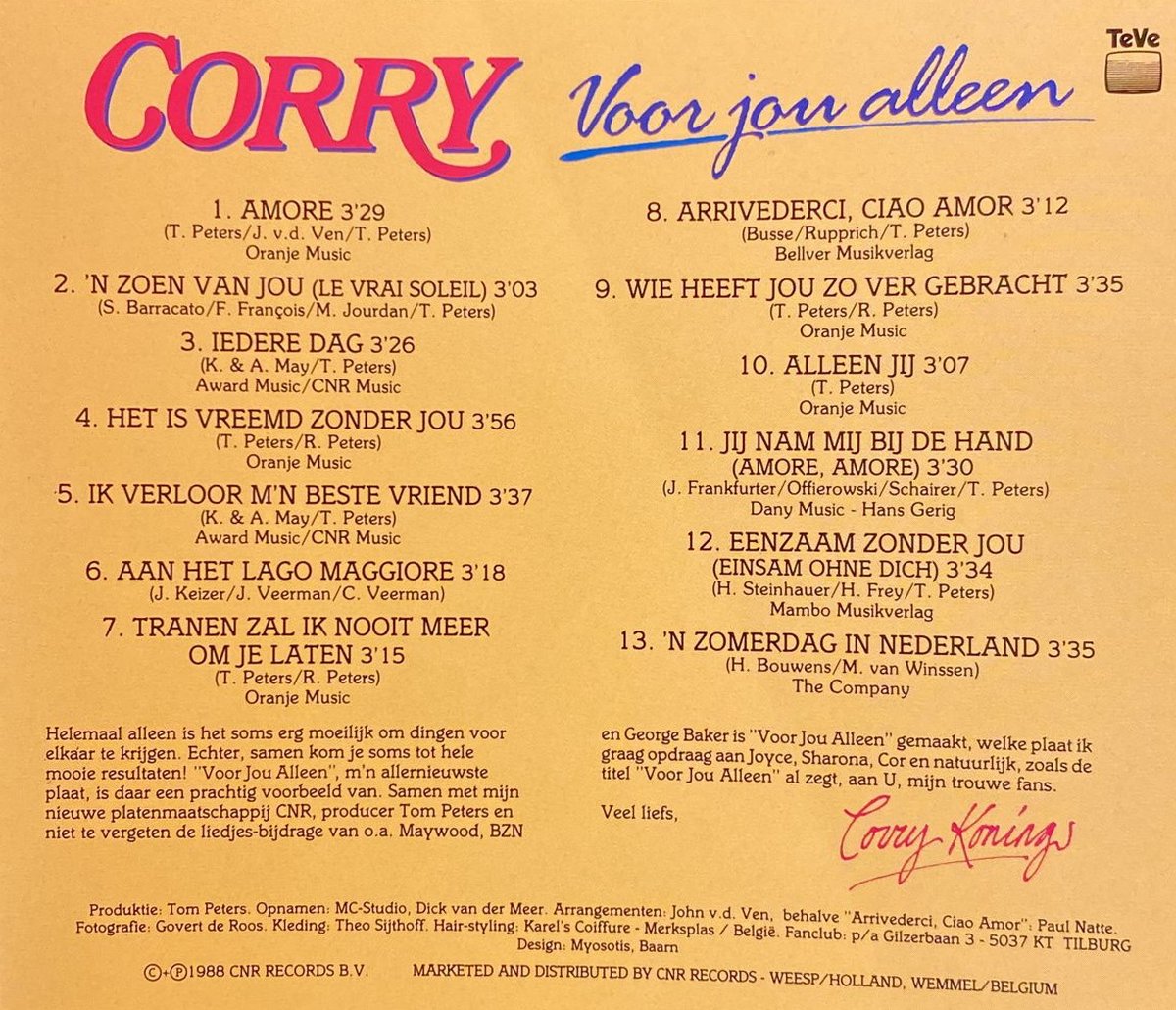 Voor Jou Alleen, Corry Konings | Muziek | bol.com