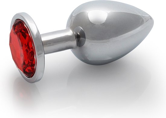 Round Gem Butt Plug - Medium - Silver / Ruby Red | bol.com