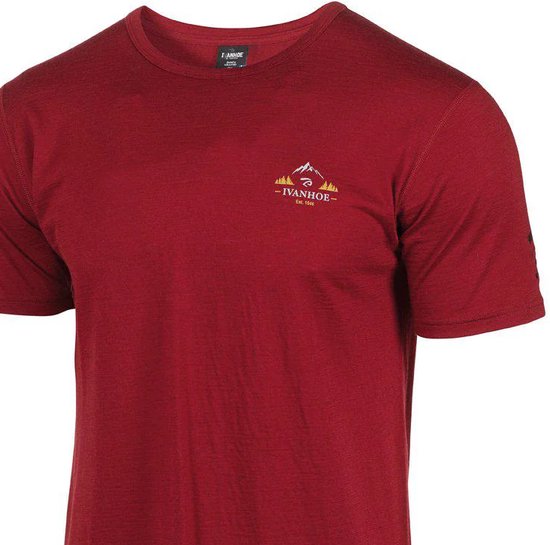 Ivanhoe t-shirt Agaton Horizon Royal Cherry voor heren - merinowol ...