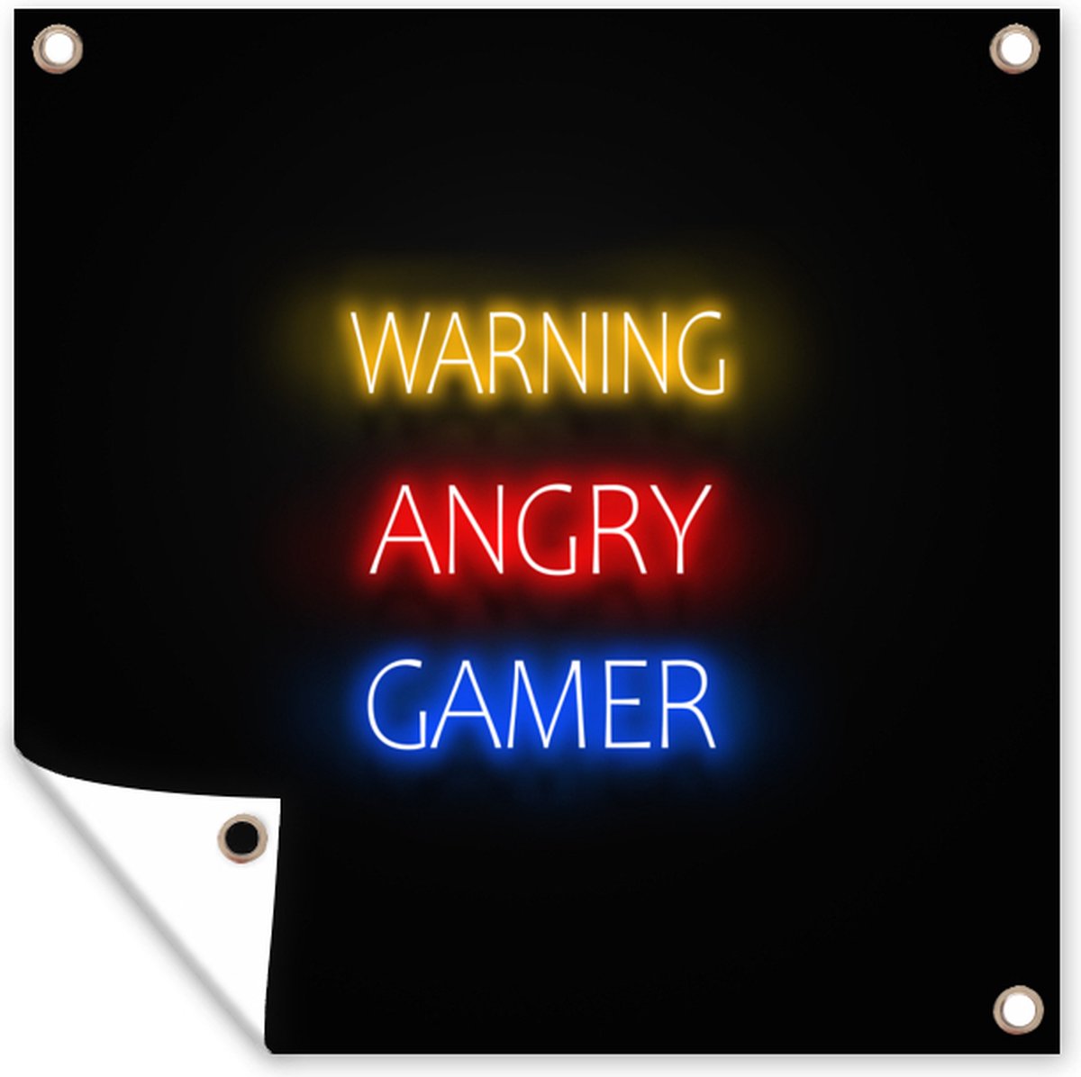 Tuinposters Gaming - Quotes - Warning angry gamer - Neon - 50x50 cm ...