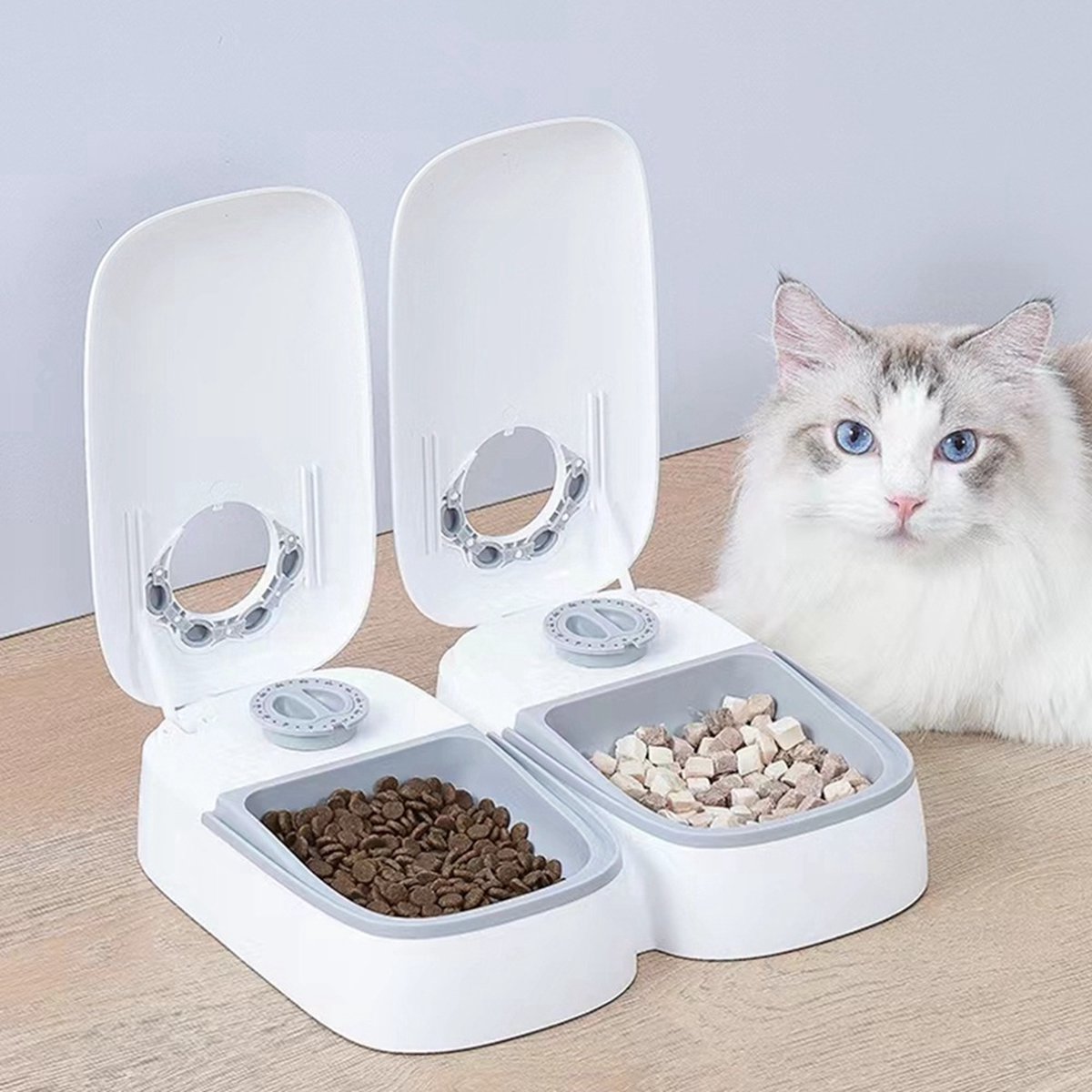 2 Stuks Automatische Kat Feeder Slimme Katten Honden Voer Dispenser ...