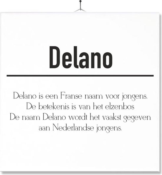 Tegel Met Opdruk | Betekenis | Kado | Cadeau | Met Naam - Delano | bol
