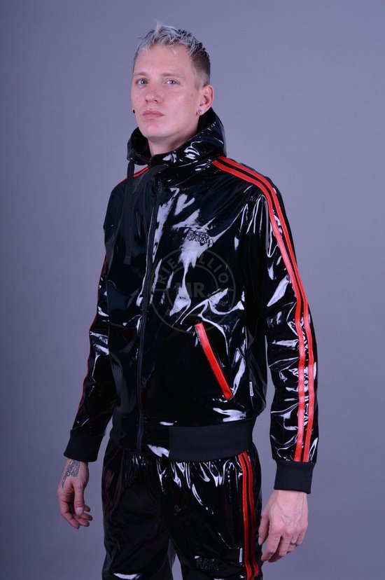PVC Tracksuit Jasje met Rode Strepen | bol