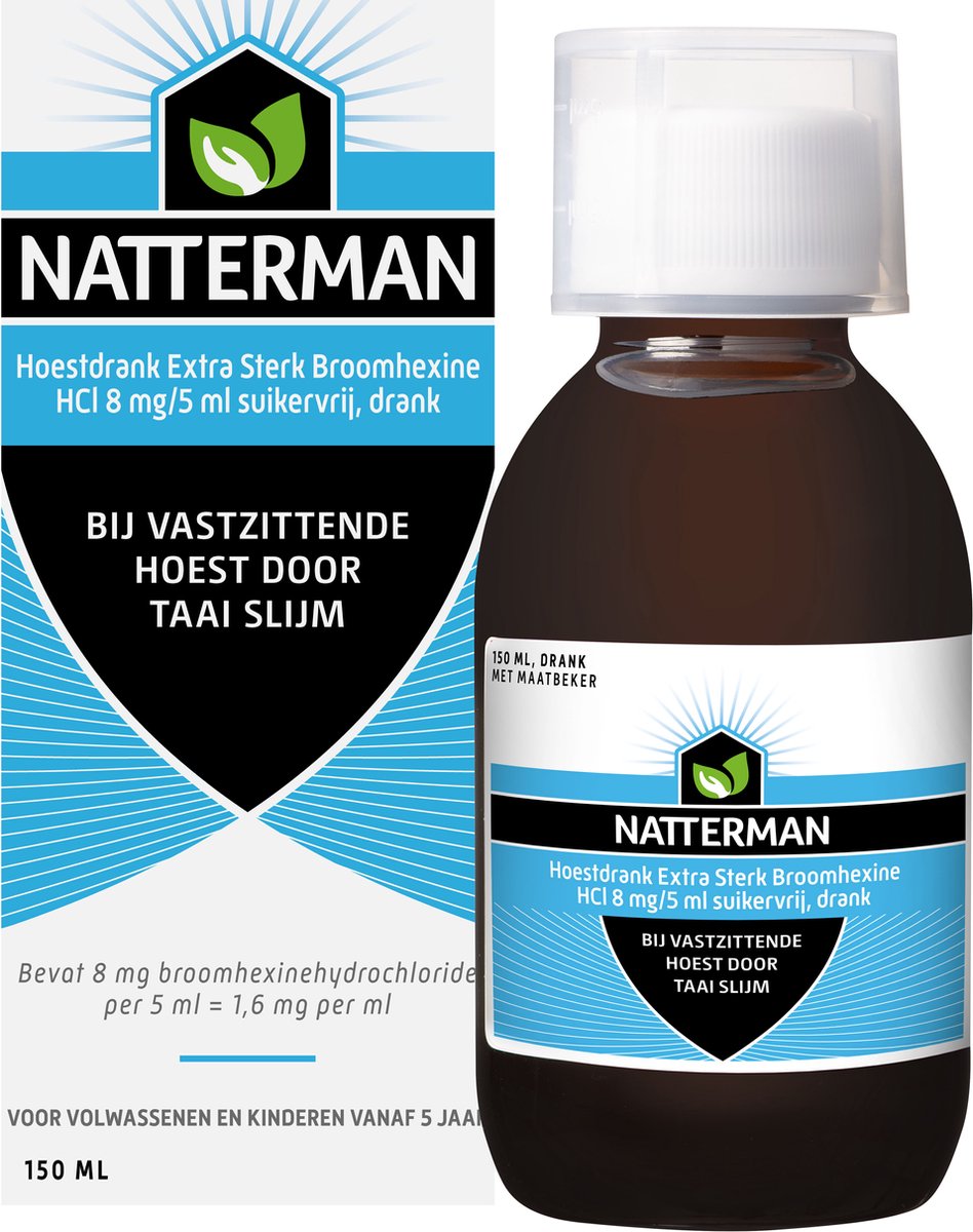 Natterman Hoestdrank Broomhexine Sterk - Anti-hoestmiddel - 150 ml | bol