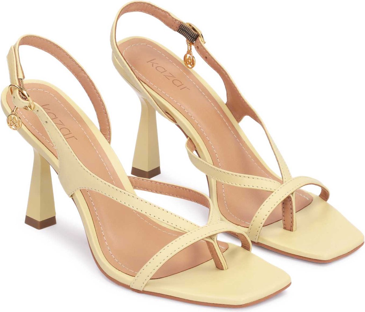 Bengele leren japanse sandalen op een hak | bol.com