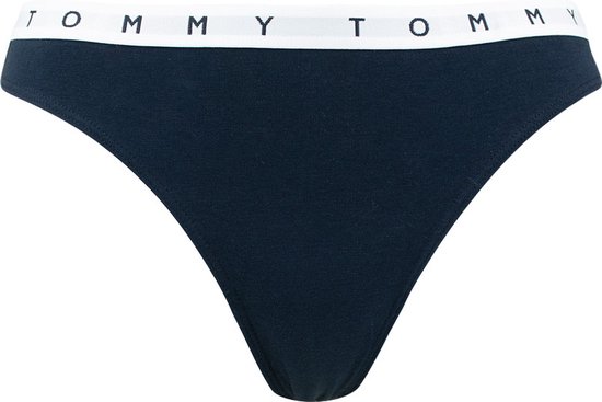 Tommy Hilfiger dames 3P strings basic blauw & roze - XS | bol.com