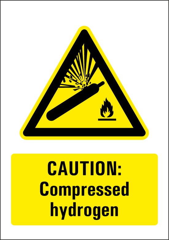 Compressed hydrogen sticker 210 x 297 mm | bol