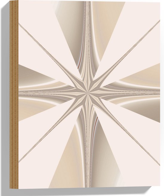 Hout - Wit en Beige Ruit Patroon - 30x40 cm - 9 mm dik - Foto op Hout ...