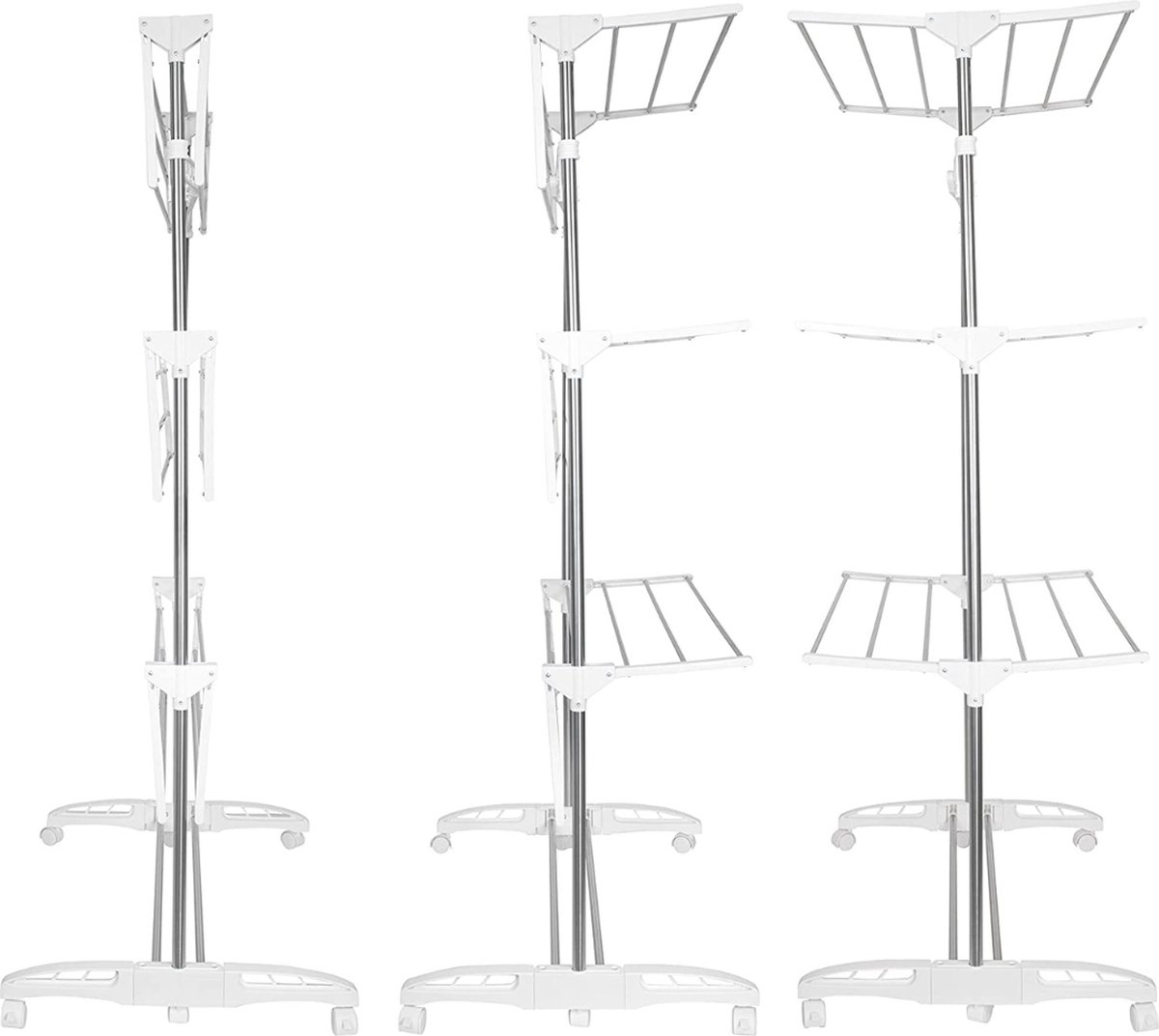 Wasrek - Extra Groot - 3 Niveaus - Inklapbaar - Droogrek | bol.com