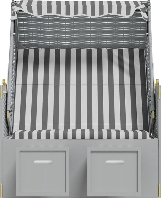 Maison Exclusive - Strandstoel met luifel poly rattan en massief hout ...