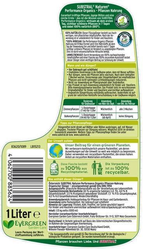 Substral Naturen Evergreen biologische en organische plantenvoeding 1L ...