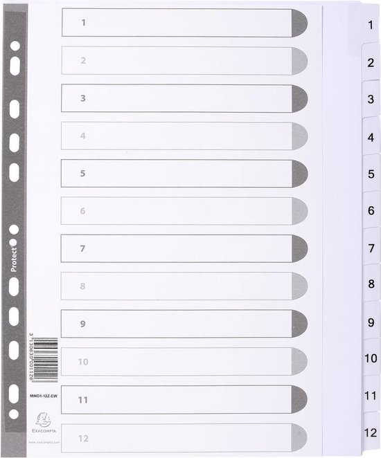 25x Bedrukte tabbladen karton 160g - geplastificeerde tabs - 12 tabs ...