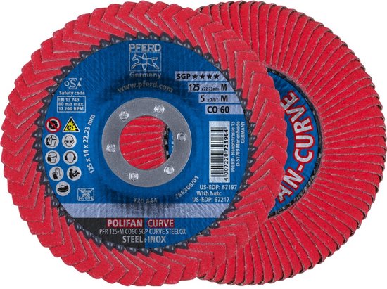 PFERD - Lamellenschijf Keramisch (radiaal) - PFR 125-M CO 60 SGP CURVE STEELOX | bol
