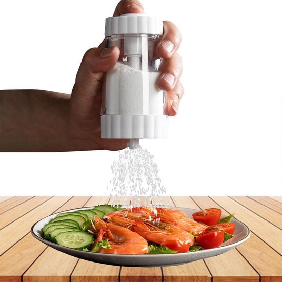 Grote glazen zoutvaatje met schaalverdeling - Peperstrooier voor ...