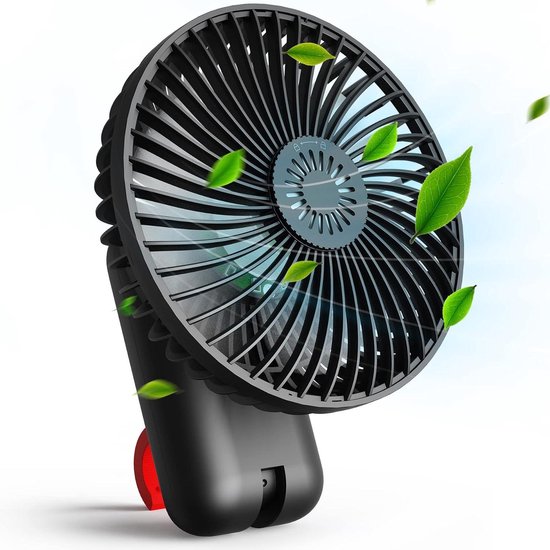 Mini USB Fan with LED Light Hook - Rechargeable Table Fan - 180 ...