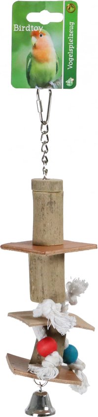 De Boon Slinger Hout + Leder + Touw + Bel 32CM | bol