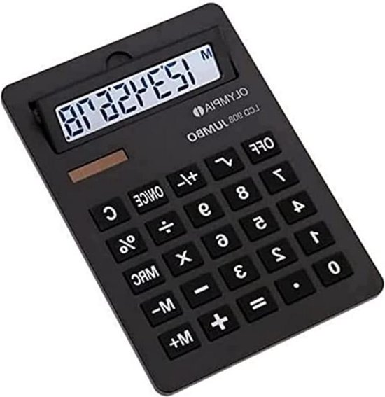 LCD 908 zwart - Handige Olympia rekenmachine met groot display | bol