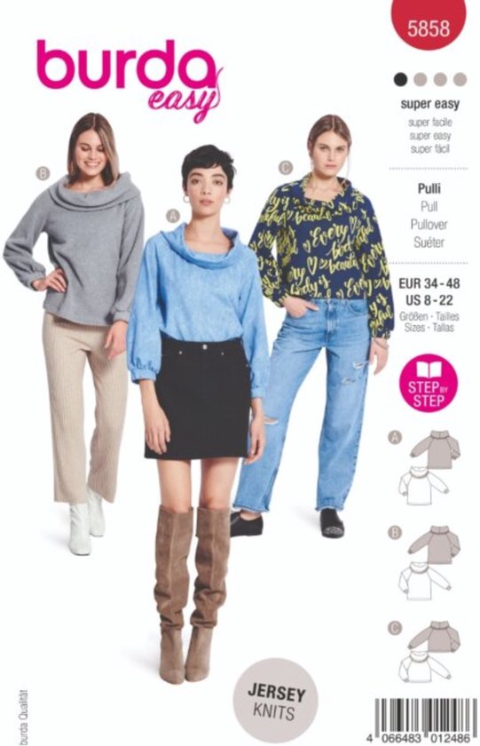 Burda Naaipatronen Dames - Maat 48/Maat 46/Maat 44/Maat 42/Maat 40/Maat ...
