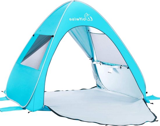 Pop Up Strandtent Zon Onderdak UPF 50+ Automatisch Draagbaar - WolfWise ...