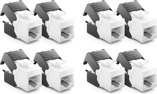 8x CAT6a Keystone Jack RJ45 Module - RJ45-Bus voor LSA Kunststof Snap ...