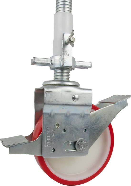 GeZu Impex® Steiger Spindel met zwenkwielen rem Gegalvaniseerd 700 kg ...