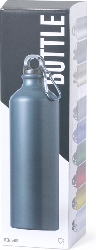 Aluminium waterfles/drinkfles - 2x - blauw - met schroefdop en ...