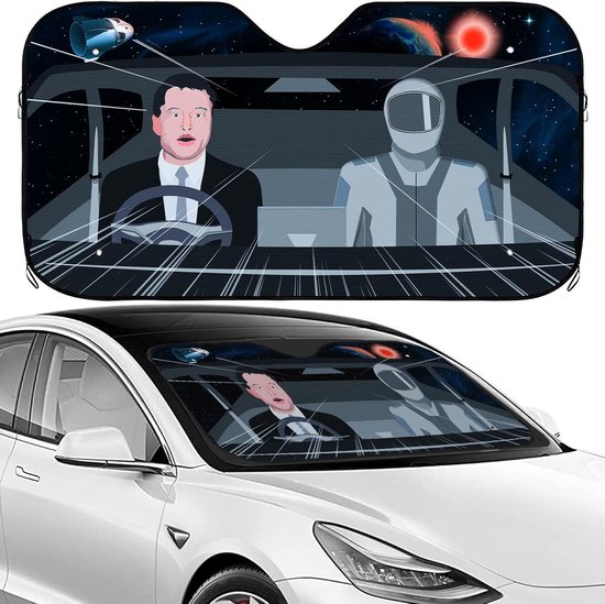 Windscreen Sunshade Astronaut Elon Musk to Mars - Tesla Model 3 X Y S ...