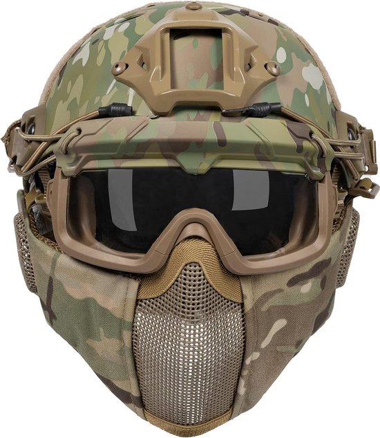 Airsoft Helm Mich 2000 met masker en veiligheidsbril voor airsoft ...